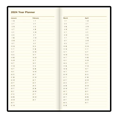 Letts of London Belgravia Weekly/Monthly Planner, 12 Months, January to December, 2024, Vertical, Slim Size, 6.625" x 3.25", Black (C33SUBK-24)