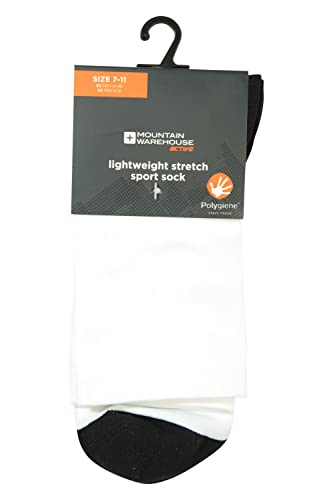 Mountain Warehouse Lightweight Stretch Mens Sports Socks -Merino Wool White 8-12