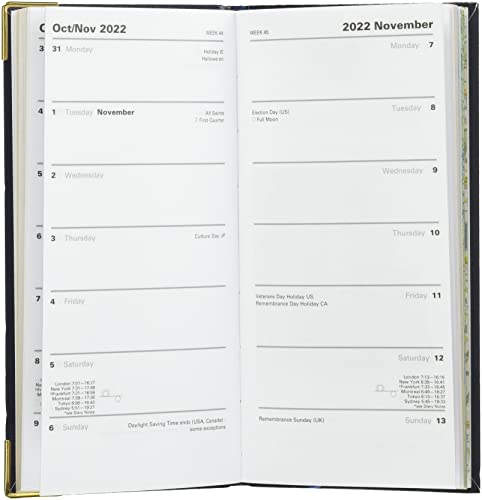 Letts Classic Slim two weeks to view 2022 diary - dark blue