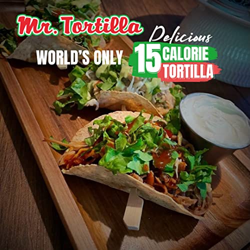 Mr. Tortilla Low Carb Keto Soft Taco Shells, Vegan Healthy Snacks & Bread Alternative, 1 Net Carb 15 Calories Delicious Small Batch Kosher Wraps - (Multigrain, 24 Count)