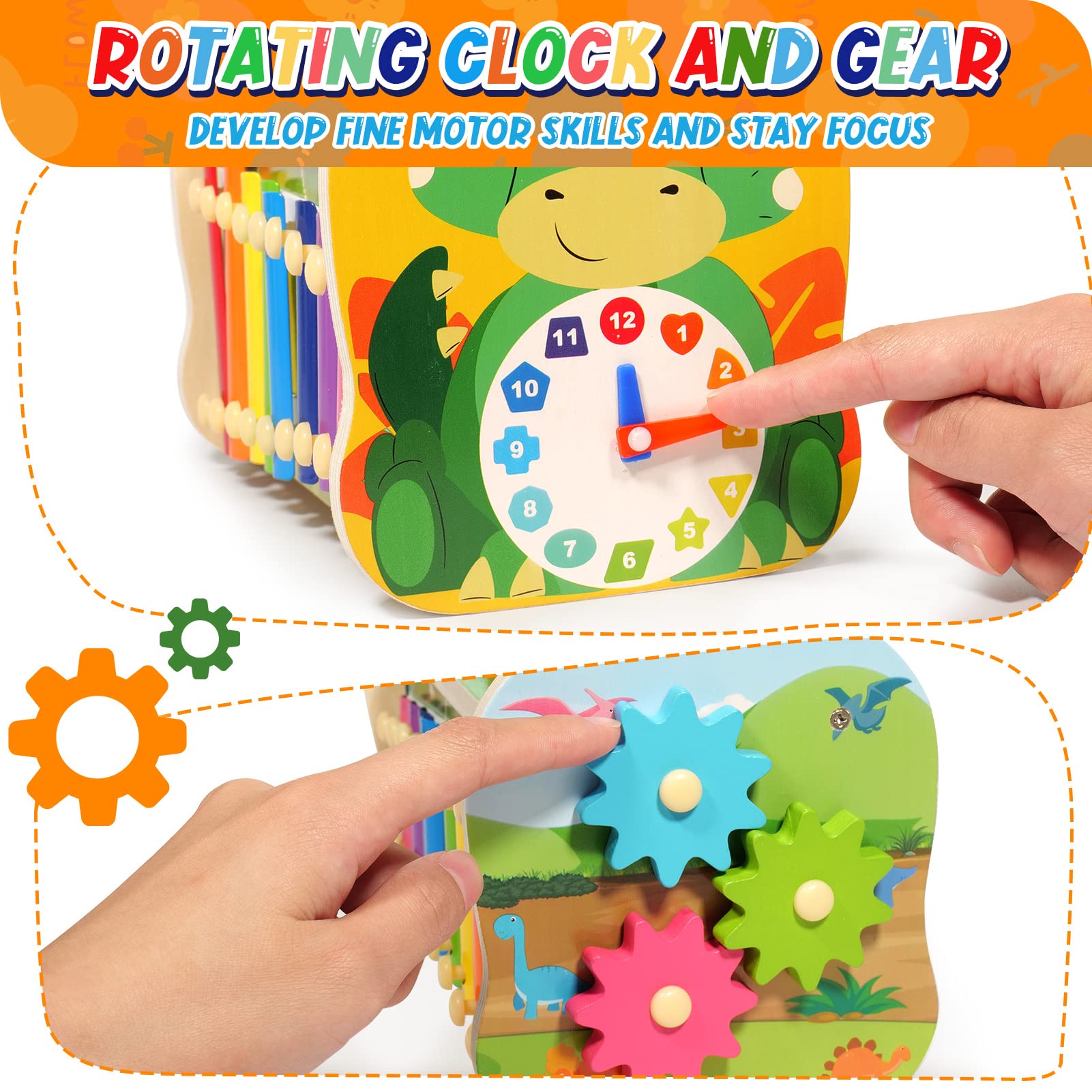 SMALL FISH Wooden Montessori Toys for 3 Year Old Toddler