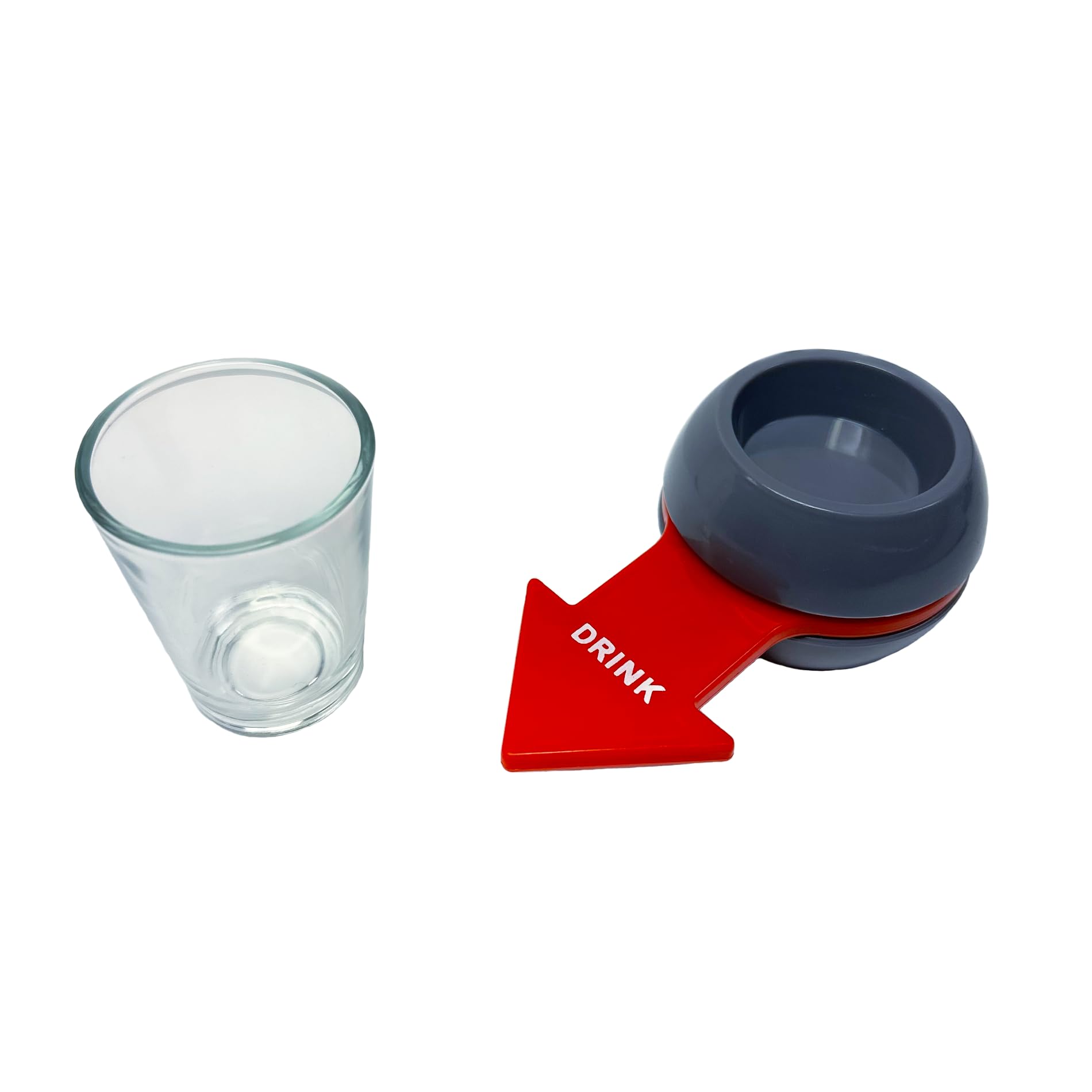Spin The Shot - The Official Shot Spinner, Portable 1.5oz Shot Glass with A Weighted Holder, Spin The Bottle Replacement, Fill, Spin, & Drink, (Compatible: Shot Glasses with 1 3/8in Diameter)