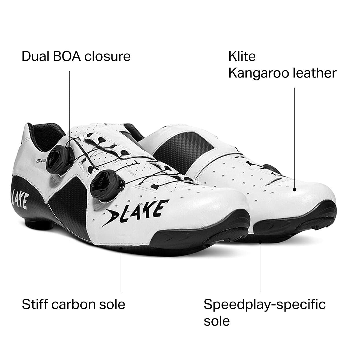 Lake Cx403 Speedplay Cycling Shoe - Men's White/Black, 43.0