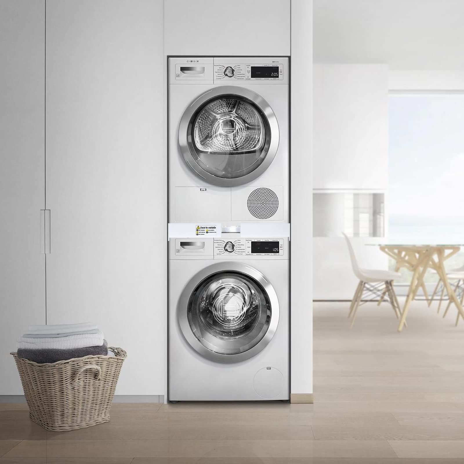 Kiss Core 29 inch Washer Dryer Stacking Kit, Universal Stacking Kit for Washer and Dryer, Adjustable 29"/28"/27"/26"/25"/24" Stackable Washer and Dryer Stacking Kit with Ratchet Strap