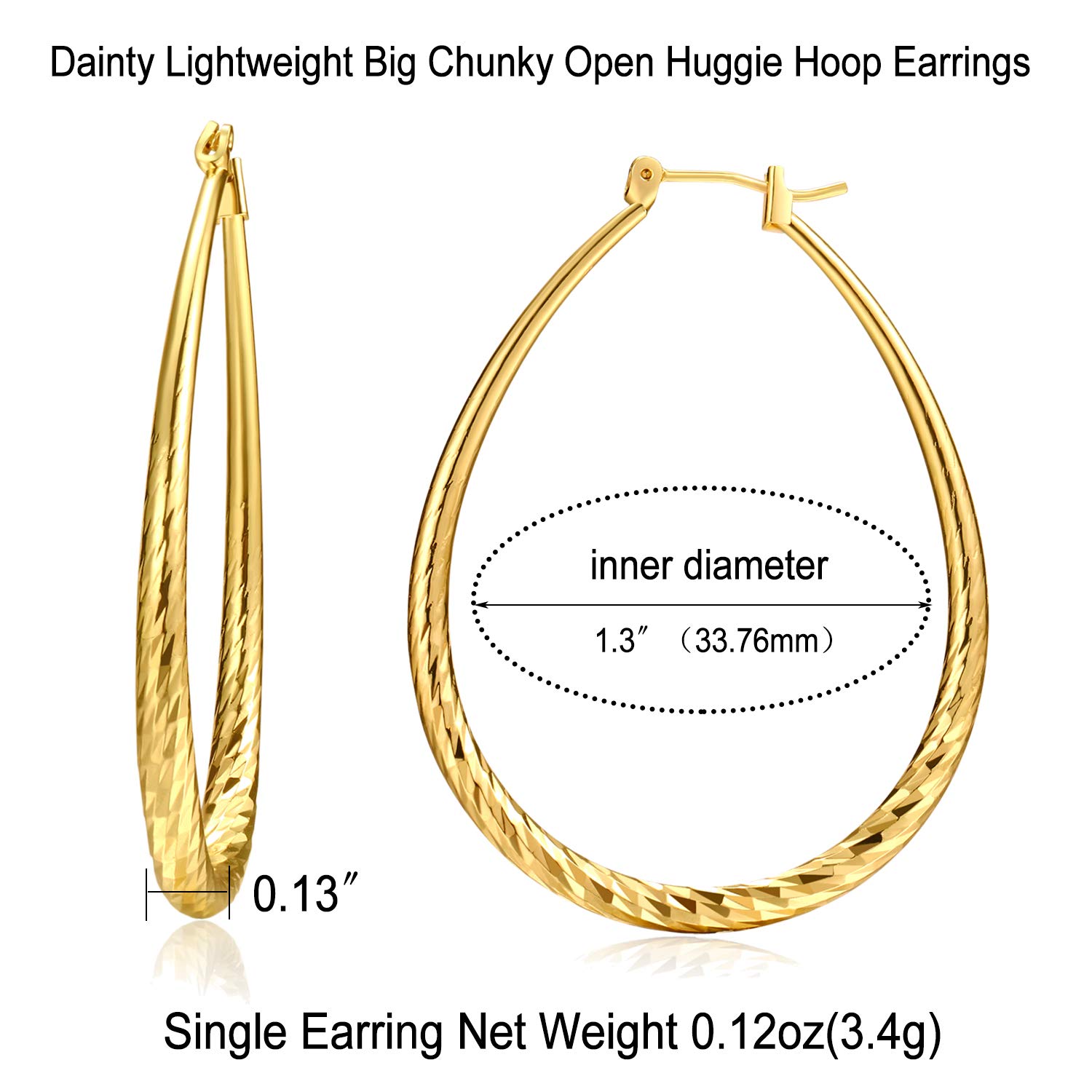 Lightweight Teardrop Hoop Earrings for Women
