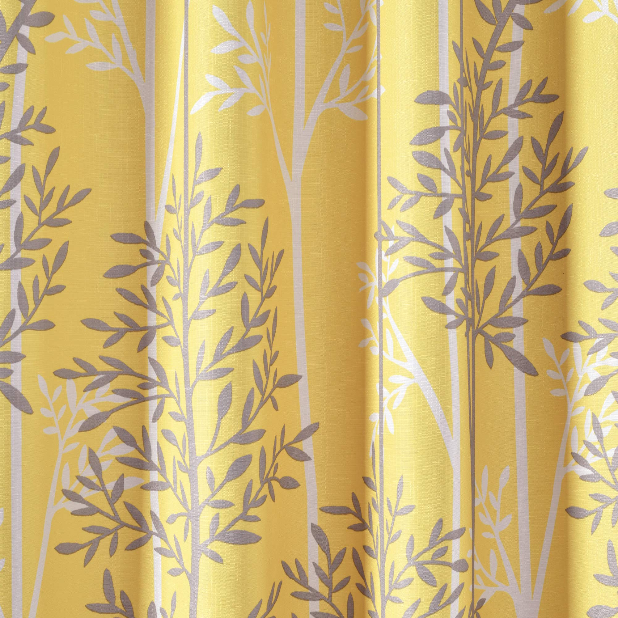 Lush Decor Yellow and Gray Linear Tree Blackout Grommet Window Curtain Panel Pair (84" x 38"), 84 in x 38 in, Yellow & Gray - DISCONTINUED