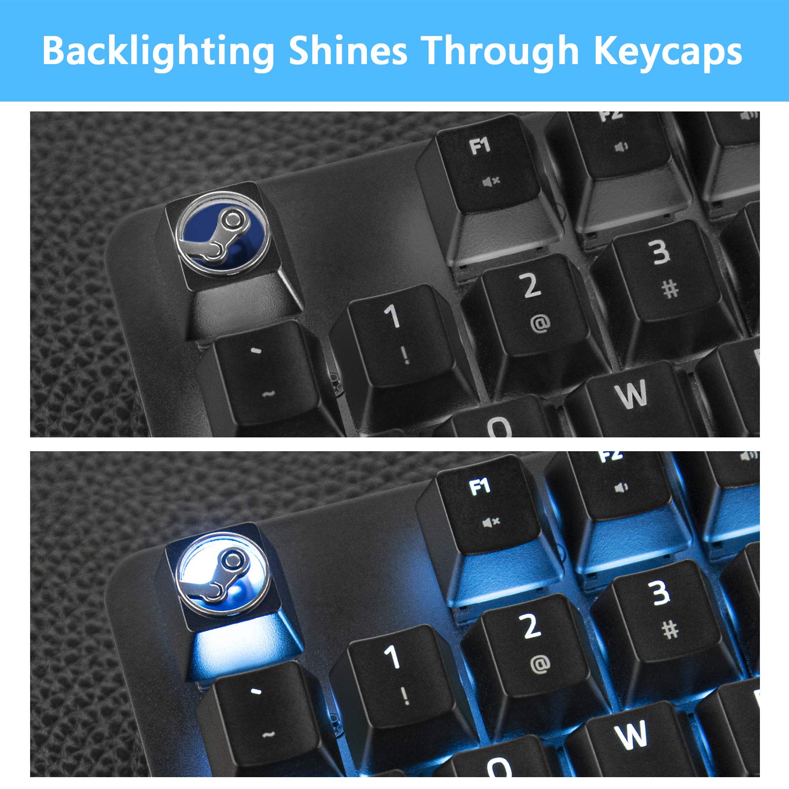 Linkidea Zinc-Aluminum Alloy Metal Keycap with Key Puller, Stereo Embossed Personality Key Caps for Cherry MX Switches Mechanical Gaming Keyboard, Artisan Keycaps Game Kit [Windows] (STEAM)
