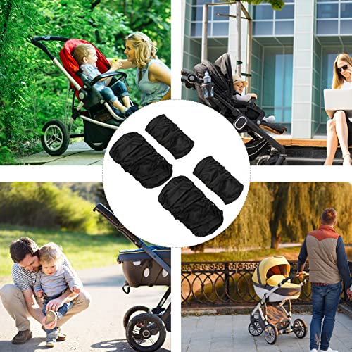 Travel Stroller Travel Stroller Travel Stroller 4Pcs Stroller Wheel Cover Carriage Cover Stroller Wheel Cover (Black) Jogging Stroller Jogging Stroller Jogging Stroller