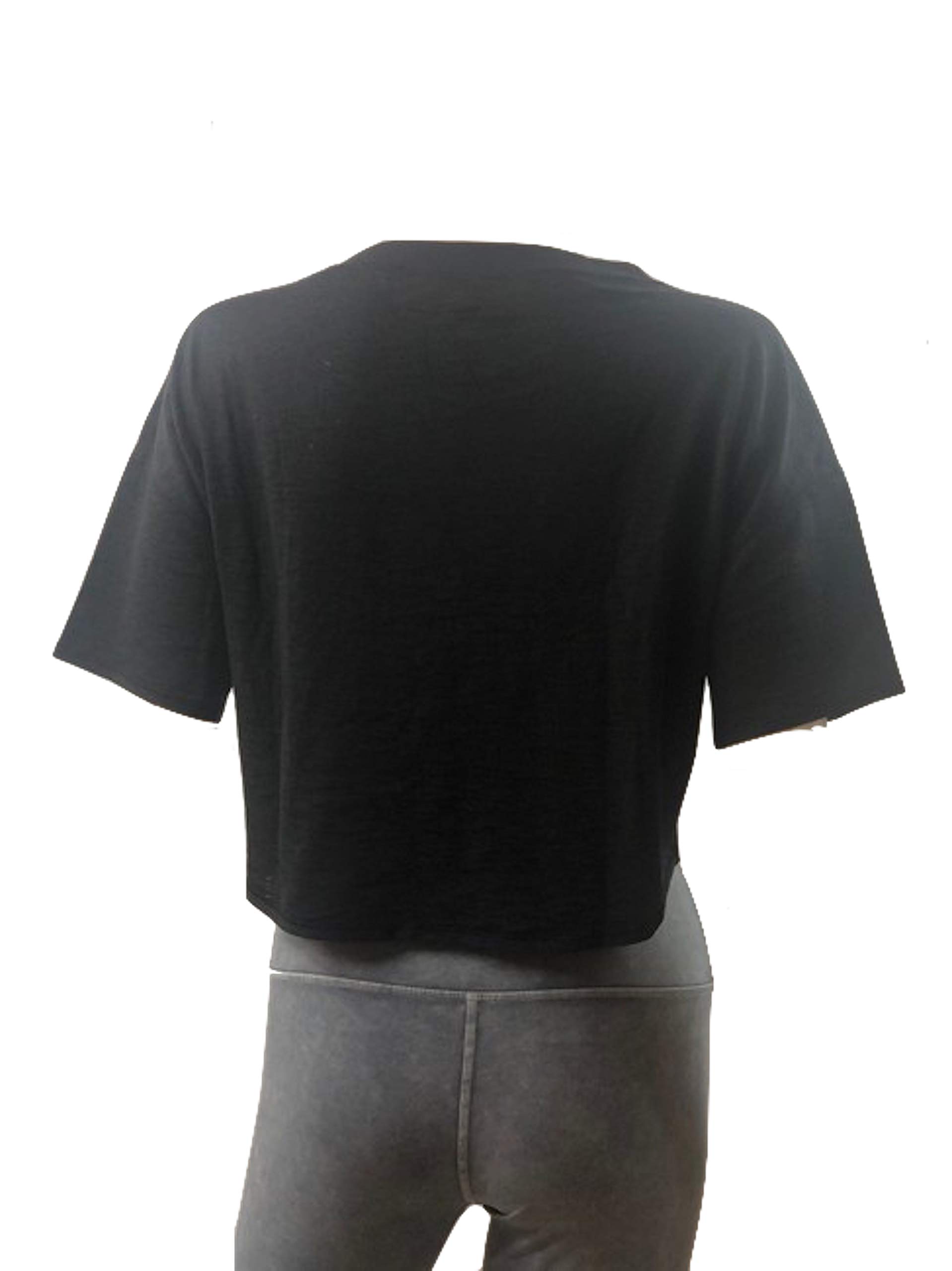 LIGHTEST Cropped TEE with Expression - Black (6)