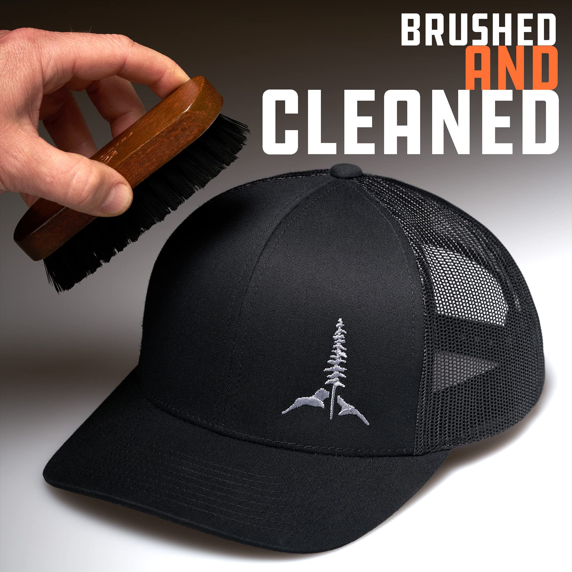 LARIX Trucker Hat - Mayfly - Black/Gray - Mens Fly Fishing Hat Fishing Cap