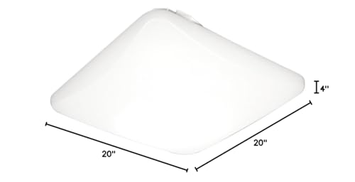 Lithonia Lighting FMLSDL 20 35840 M4 20-Inch Dimmable LED Square Flush Mount, ,4000 Lumens, 120 Volts, 44 Watts, Damp Listed White