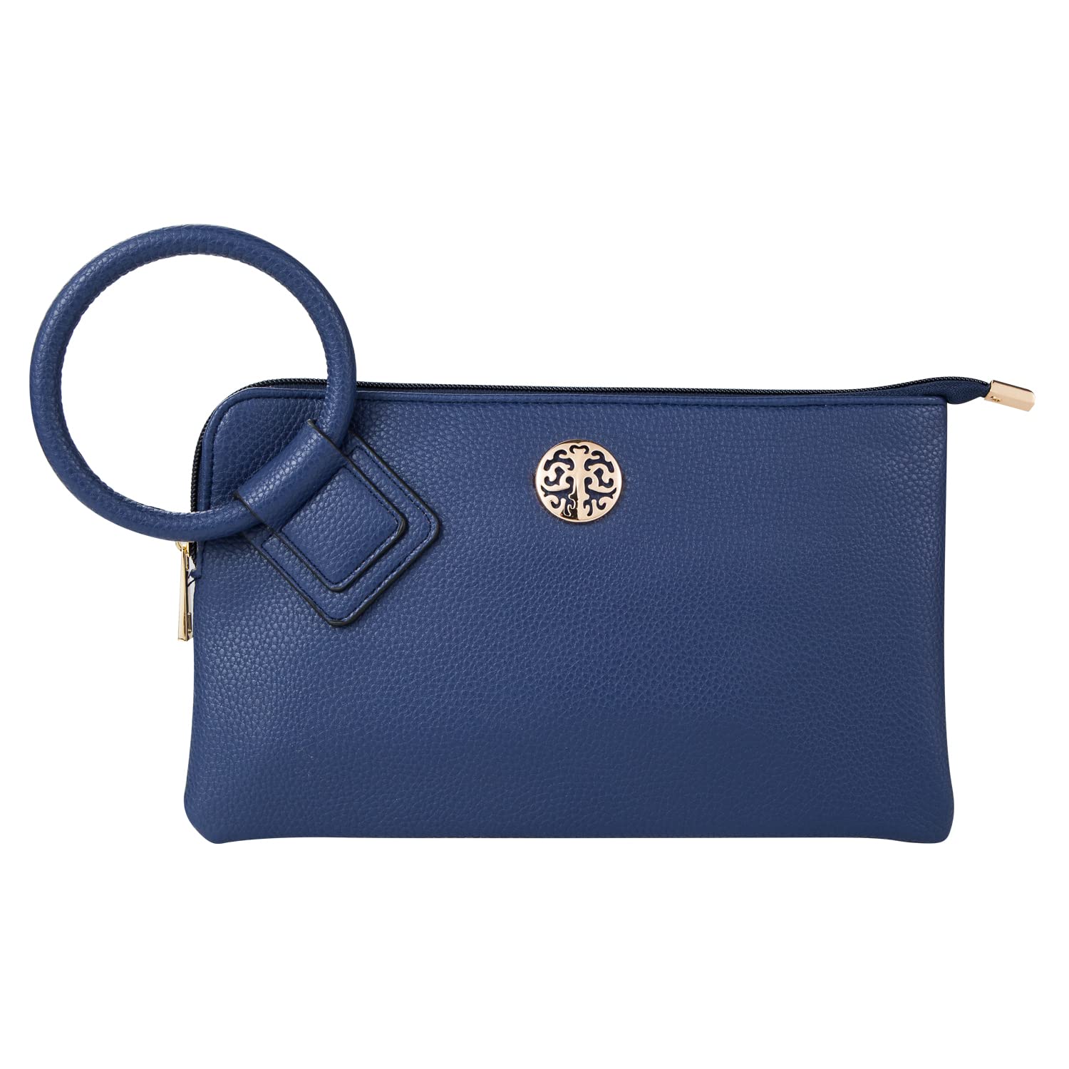 PUFER Wristlet Wallets for Women Clutch Purse Leather Handbags Large Blue