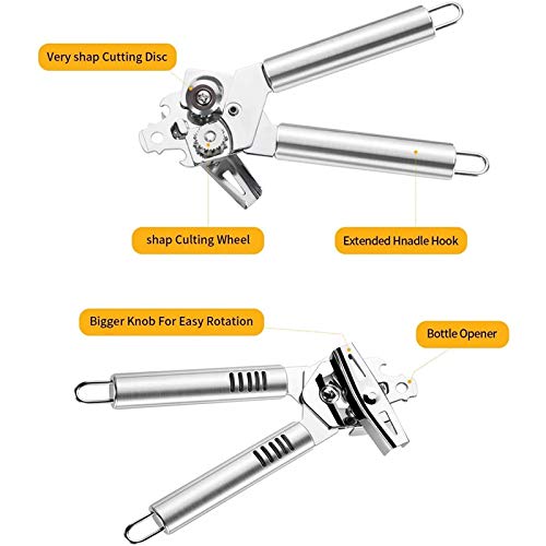 SODIAL Steel Can Opener Food-Safe with -in Opener,Can Opener Handheld