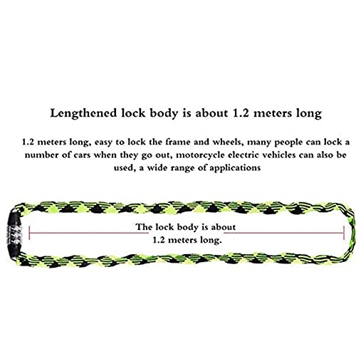 LJJSMG Bike Chain Lock, Cable Lock Bicycle Lock Anti-Theft Chain Lock Mountain Bike Lock Password Lock Electric Battery Car Lock Chain Lock,Motorcycle, Bicycle