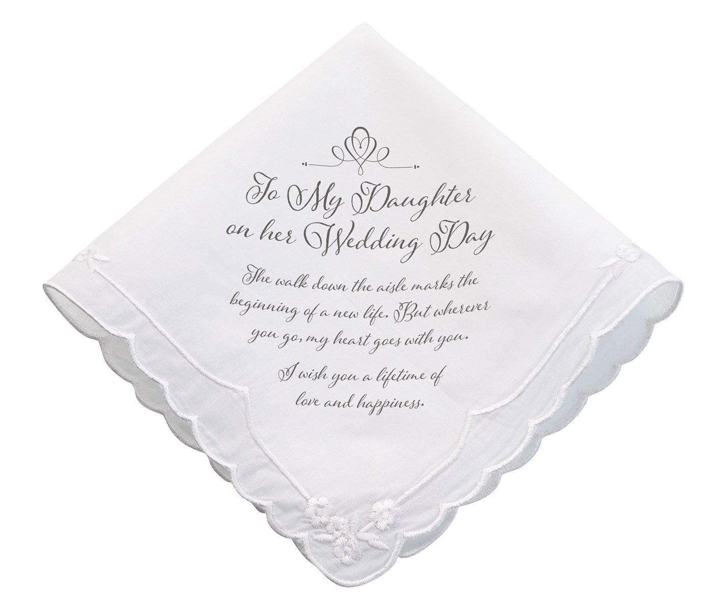 Lillian Rose mens Lillian Rose Daughter Verse Wedding Gift Keepsake Hankie, Multi-colour, One Size US, 6.5"