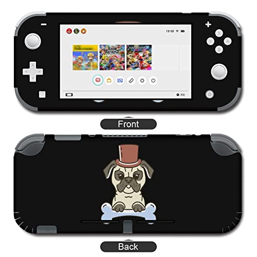Pug Gentlemen Dog Bones Decal Stickers Cover Set Full Wrap Skin for Switch Protection Faceplate Sticker for Switch