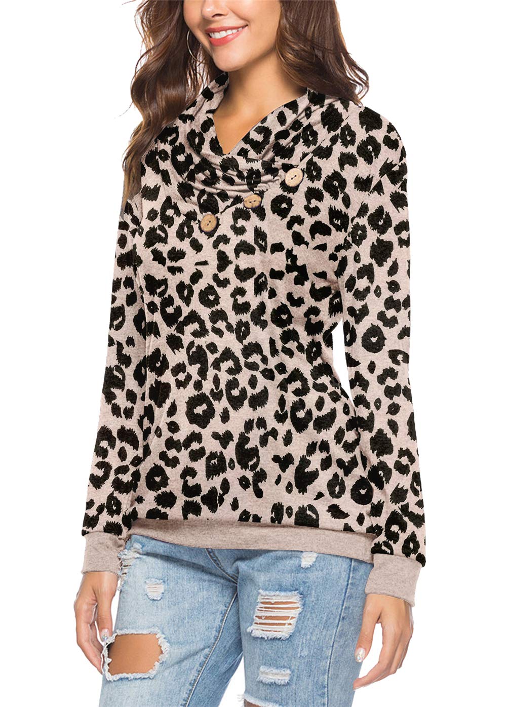 KISSMODA Bottom Shirts Blouses for Women Long Sleeve Tunic Tops Pullover Sweatshirts Top Wine Red Large