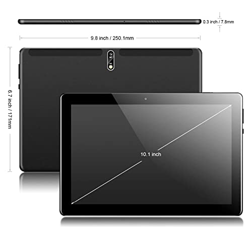 Kufoo Black Tablet, 4G LTE Internet ROM 512GB 8MP 16MP Mini Tablet for Office (US Plug)