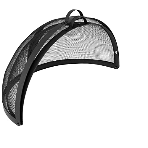 Sunnydaze Easy-Opening, Heavy-Duty Fire Pit Spark Screen Cover with Hinged Door - 36-Inch Diameter