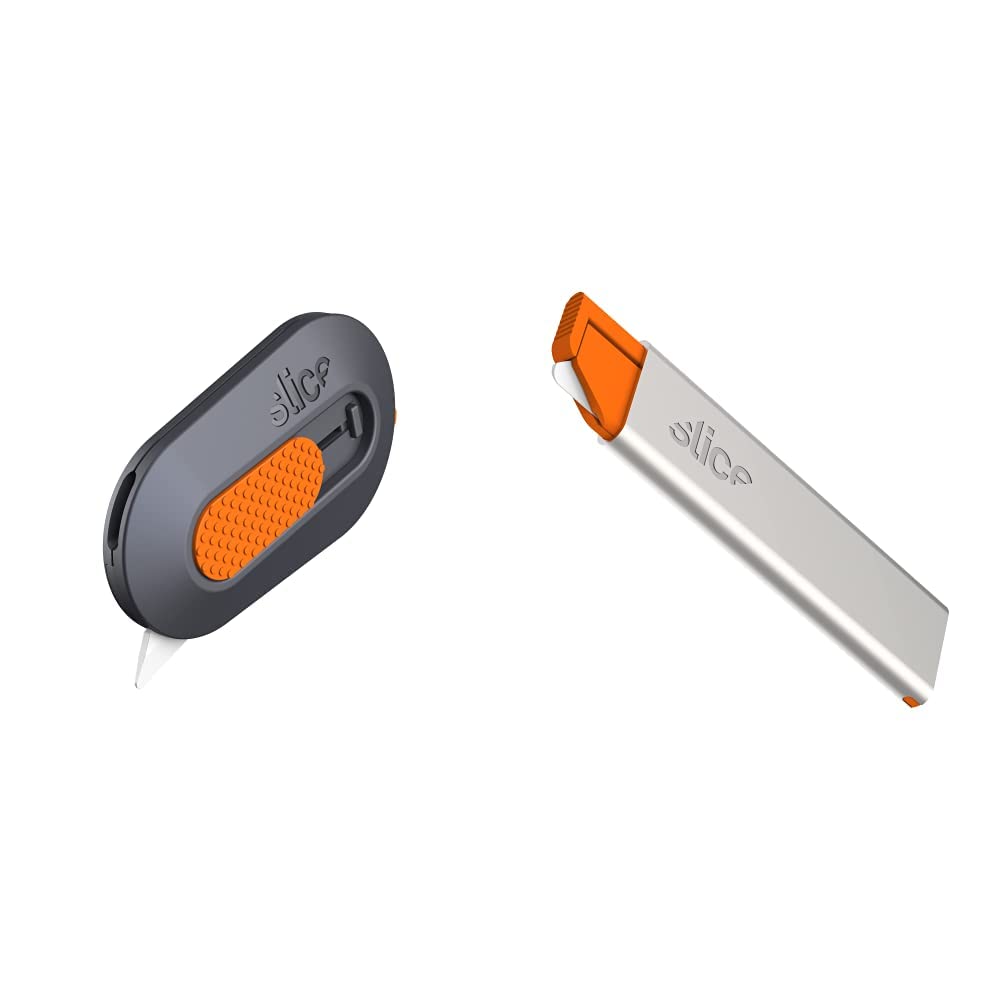 Slice 10515 Mini Box Cutter, Ceramic Blade Locks Into Position & Manual Carton Cutter 10585, 1 Pack