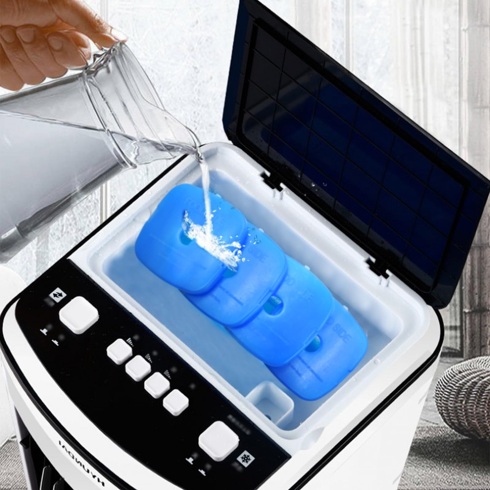 Ice Packs for Cooler Long Lasting Reusable Freezer Pack for Lunch Box, 4 Slim Cooler Ice Packs for Work, School, Picnic, Fishing, Lunch Bag Ice Pack Keep Beverages Foods Cold Fresh, Quick Freeze, Blue