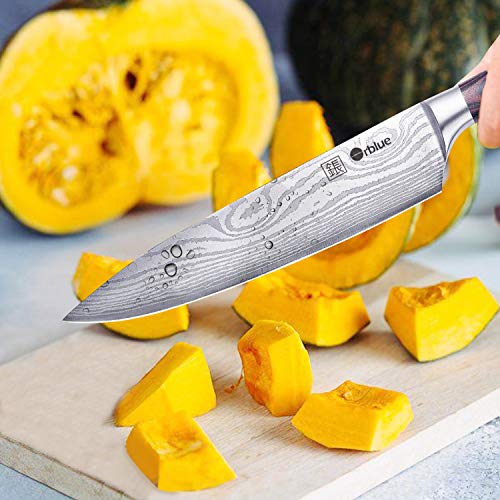 Orblue Chef Knife, 8-Inch High Carbon German Stainless Steel Kitchen Chef's Knife for Cutting, Chopping, Dicing, Slicing & Mincing β Professional Cooking Knife with Ergonomic Handle & Sharp Blade