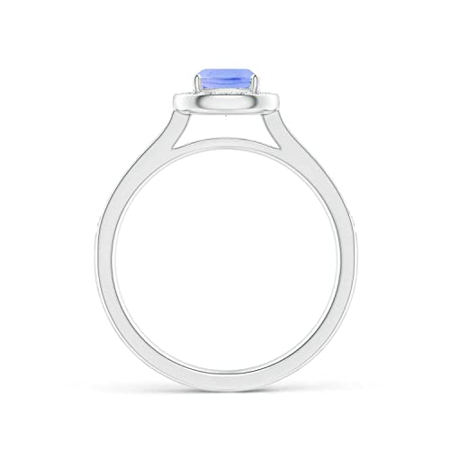 NYZA JEWELS Cushion 5.00mm Tanzanite Ring | Sterling Silver 925 | Engagement & Anniversary Collections For Woman's | Make Your Occasion Memorial With Tanzanite (White, 6)