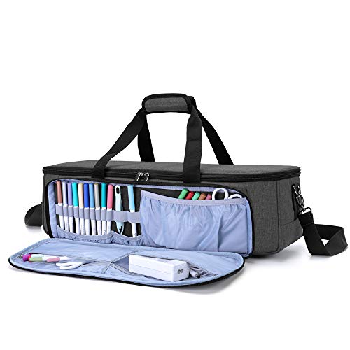 LUXJA Bag for Die Cut Machines (Compatible with Cameo 3 and 4, Cricut Explore Air 2 and Maker), Black