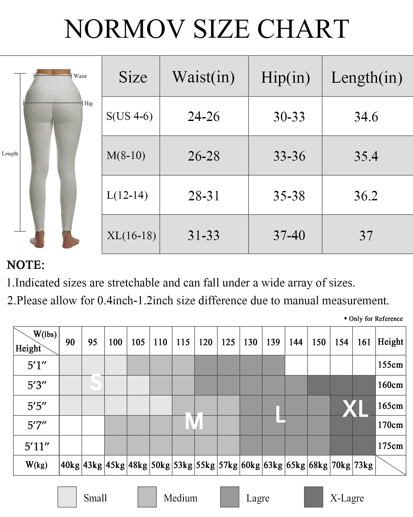 NORMOV Butt Lifting Anti Cellulite Leggings, Scrunch Butt Peach Booty Lifting Leggings for Women(Gray, L)
