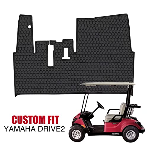 Matericuo Golf Cart Floor Liner Mat Full Coverage Custom Fit for Yamaha Drive 2 Models Only (2017 2018 2019 2020 2021 2022 2023 2024) & UMAX Rally Black