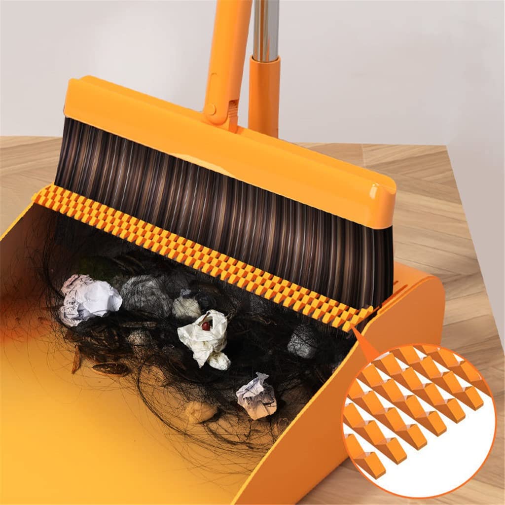 WSJIE Household Broom Folding Dustpan Floor Squeegee Brush Hair Dust Home Cleaning Products Garbage Collector Wiper Sweeper