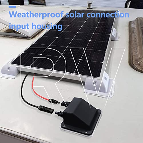 Slocable Weatherproof ABS Double Cable Entry Gland,UV Resistance Dual Cable Entry Housing for Solar Project on Rv, Boat,Camper,Van (with 10ft 10awg Cable(Black Gland))