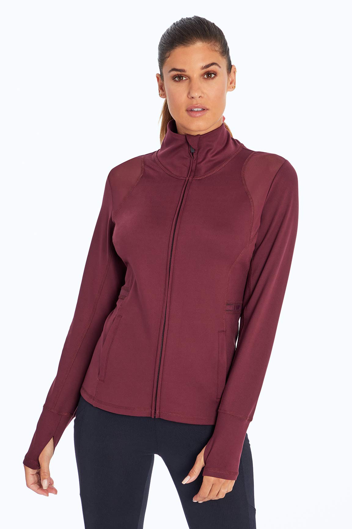 Marika Full Zip Slim Fit Athletic Jacket, Purple, X-Large