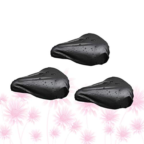 LIOOBO 3pcs Bike Seat Cover Comfortable Soft Waterproof Bicycle Saddle Cushion Protector for Road Bikes Mountain Bike Cycling (Black)