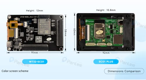 WT32-SC01 Plus 16MB with 3.5inch Multi-Touch LCD Screen with GUI Firmware ESP32-S3 Development Board WiFi BT BLE MCU Module Compatible with Arduino