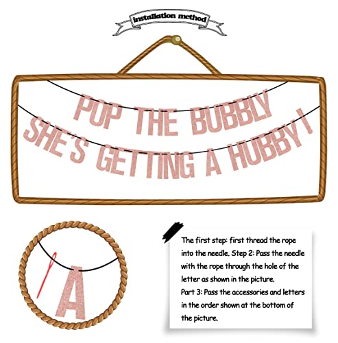 Pop the Bubbly She's Getting a Hubby! Banner, Bachelorette Party Decorations, Bridal Shower Decorations, Engagement Party Decorations, Bride to Be Decorations, Bachelorette Banner Rose Gold Glitter