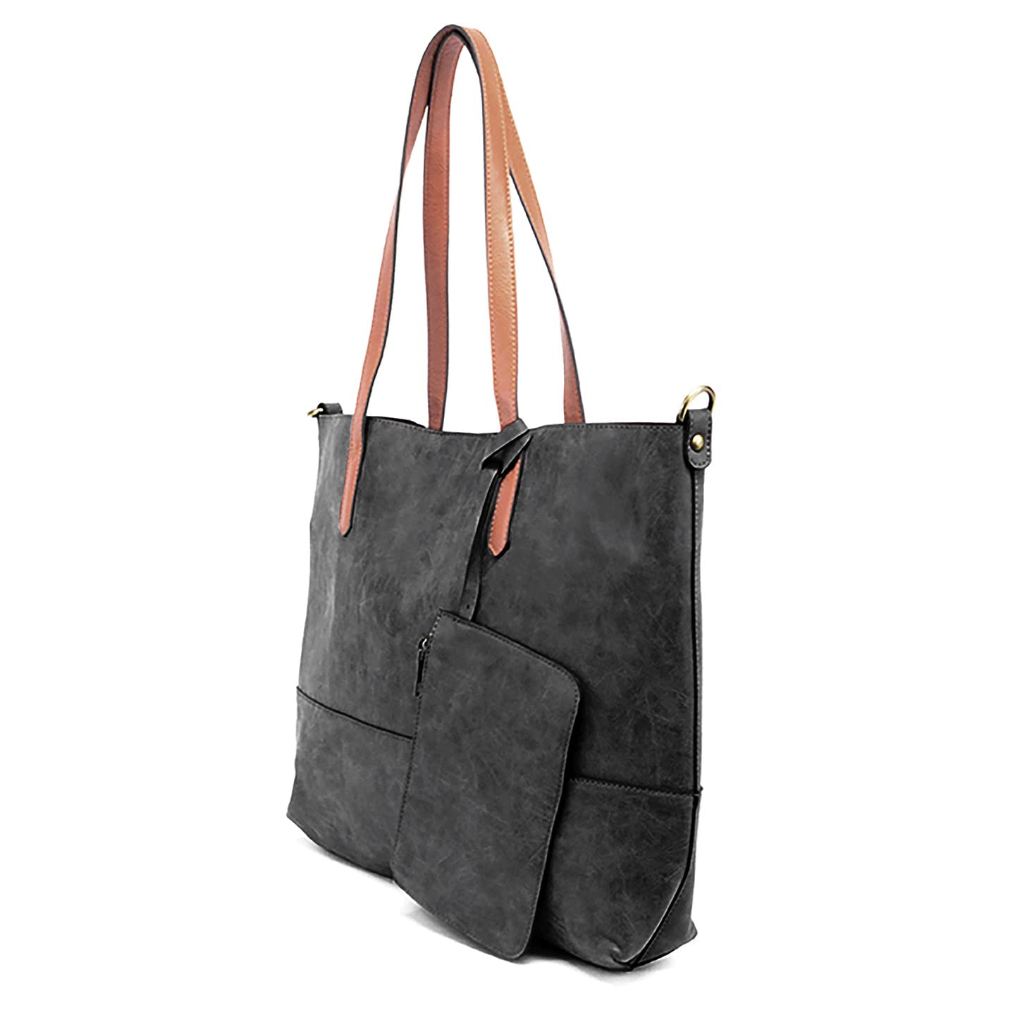 Joy Susan Women's Brushed 3in1 Tote Bucket Handbag