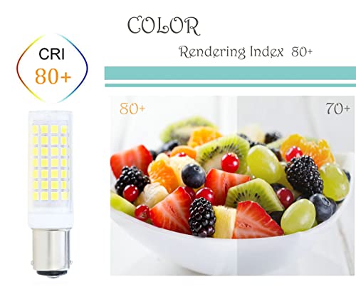 Lamsky Ba15d led Light Bulb 7.5W,B15 Double Contact Bayonet Base,120V Daylight White 6000K,75W 80W JD Type T3/T4 Halogen Bulb Replacement Bulb,Not Dimmable(2-Pack)