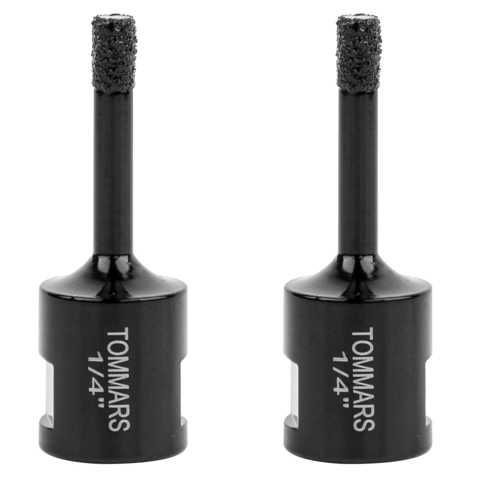 TOMMARS 2 Pc Diamond Core Drill Bit, 1/4" (6mm) Diamond Vacuum Brazed Hole Saw max. 35 Holes Drill for Porcelain Ceramic Tile Marble