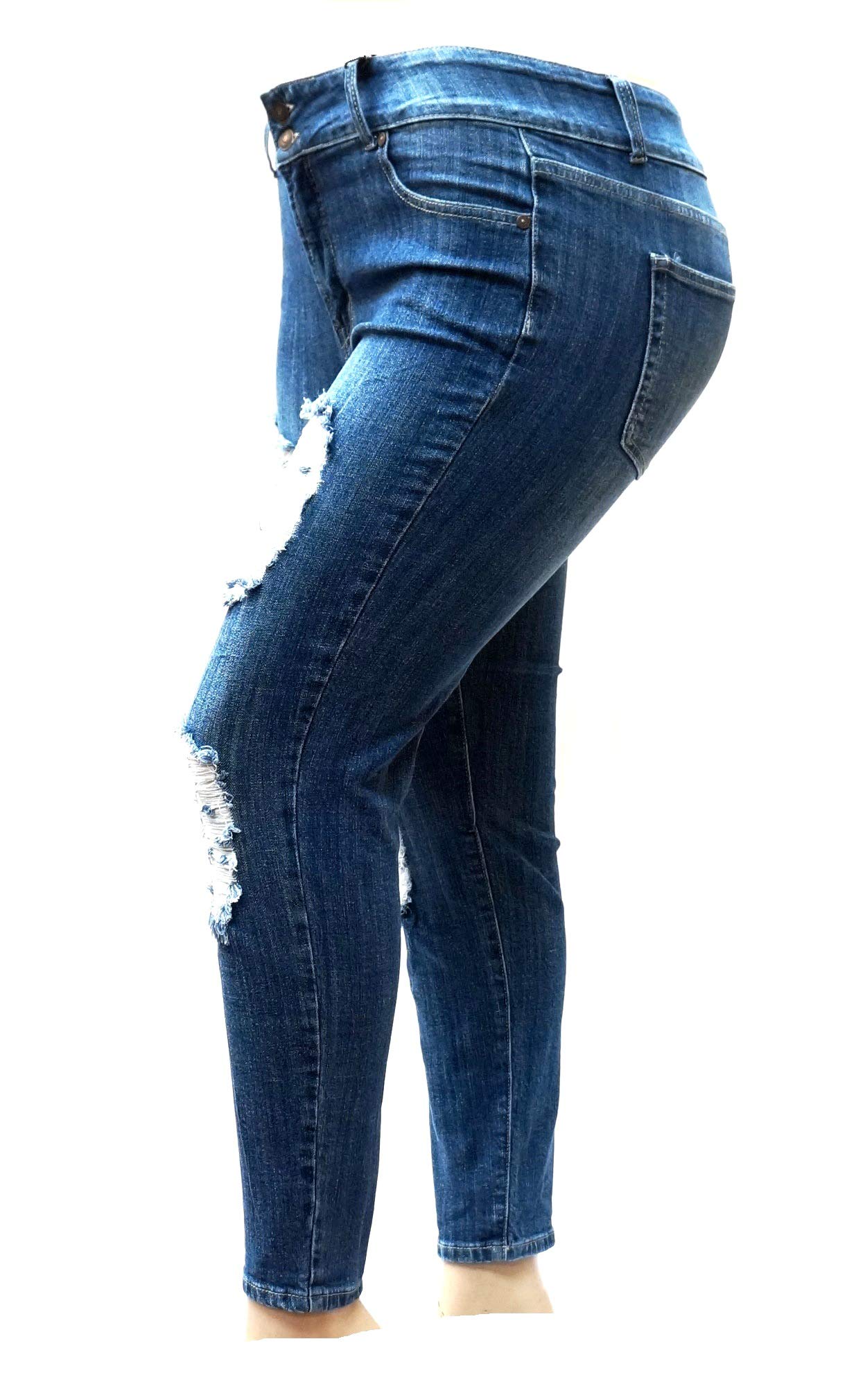 KUNMI Jack David ALLABREVE Gboomo 1826 WallFlower Plus Size Astylish Distressed Ripped Lee Blue Skinny Jeans Lildy vanberfia…