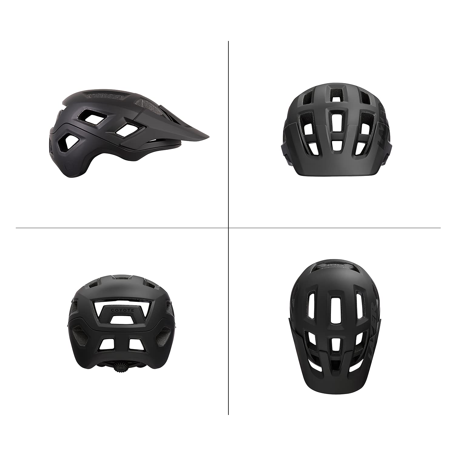 LAZER Coyote MIPS Mountain Bike Helmet – Bicycling Helmets for Adults – Men & Women’s Cycling Head Protection with Sun Visor, Matte Full Black, Large