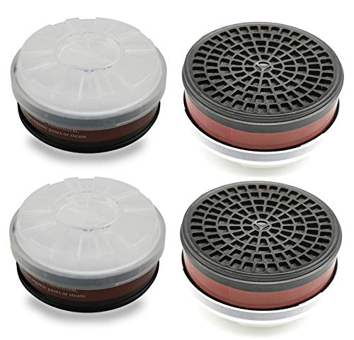 LDY-3 P-A-1 Filter Cartridge Against Organic Vapors and Dust for Respiratory Protection,Screw Type,4 Pcs