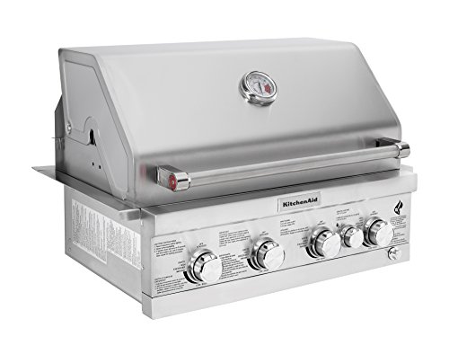 KitchenAid 740-0780 4-Burner Stainless Steel Built-In 61,000 BTU Propane Gas Island Grill w/ Rotisserie Burner