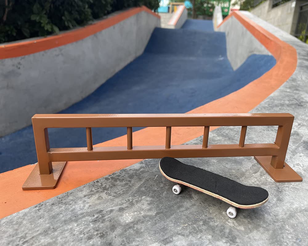 Puerkasito Fingerboard Rail Metal Fingerboard Rails Professional Fingerboard Flat Rail (Orange)