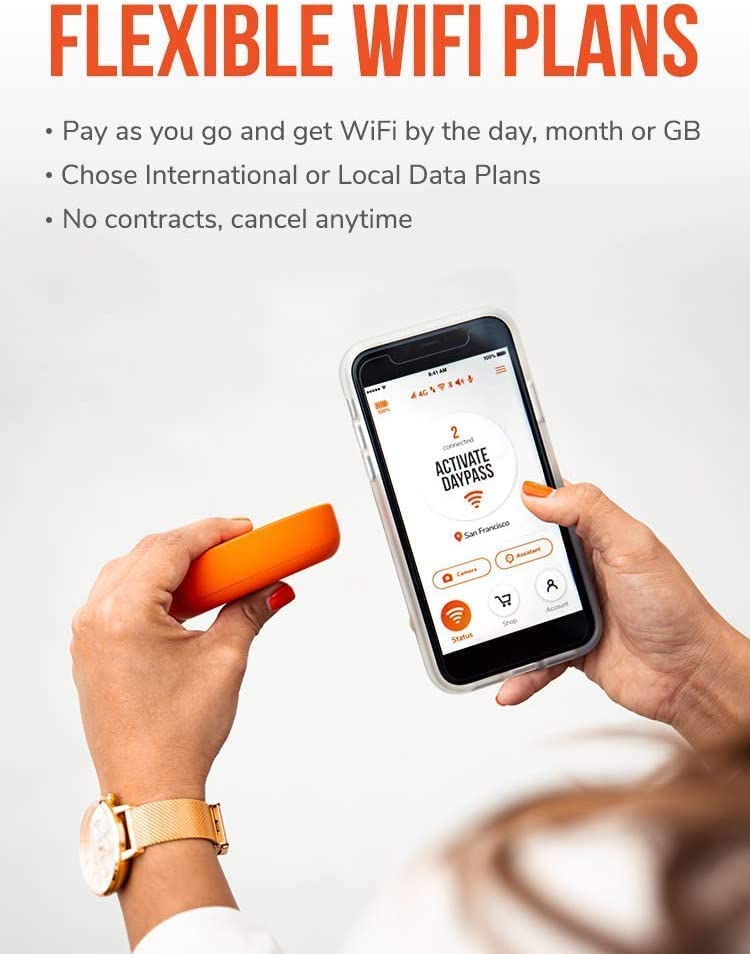 SIMO Solis Lite 4G LTE Portable WiFi Mobile Hotspot with 10GB Data Included, Local & International Coverage Router, Multi-Carrier Access, No Contract or SIM Card Required, 10 Connected Devices