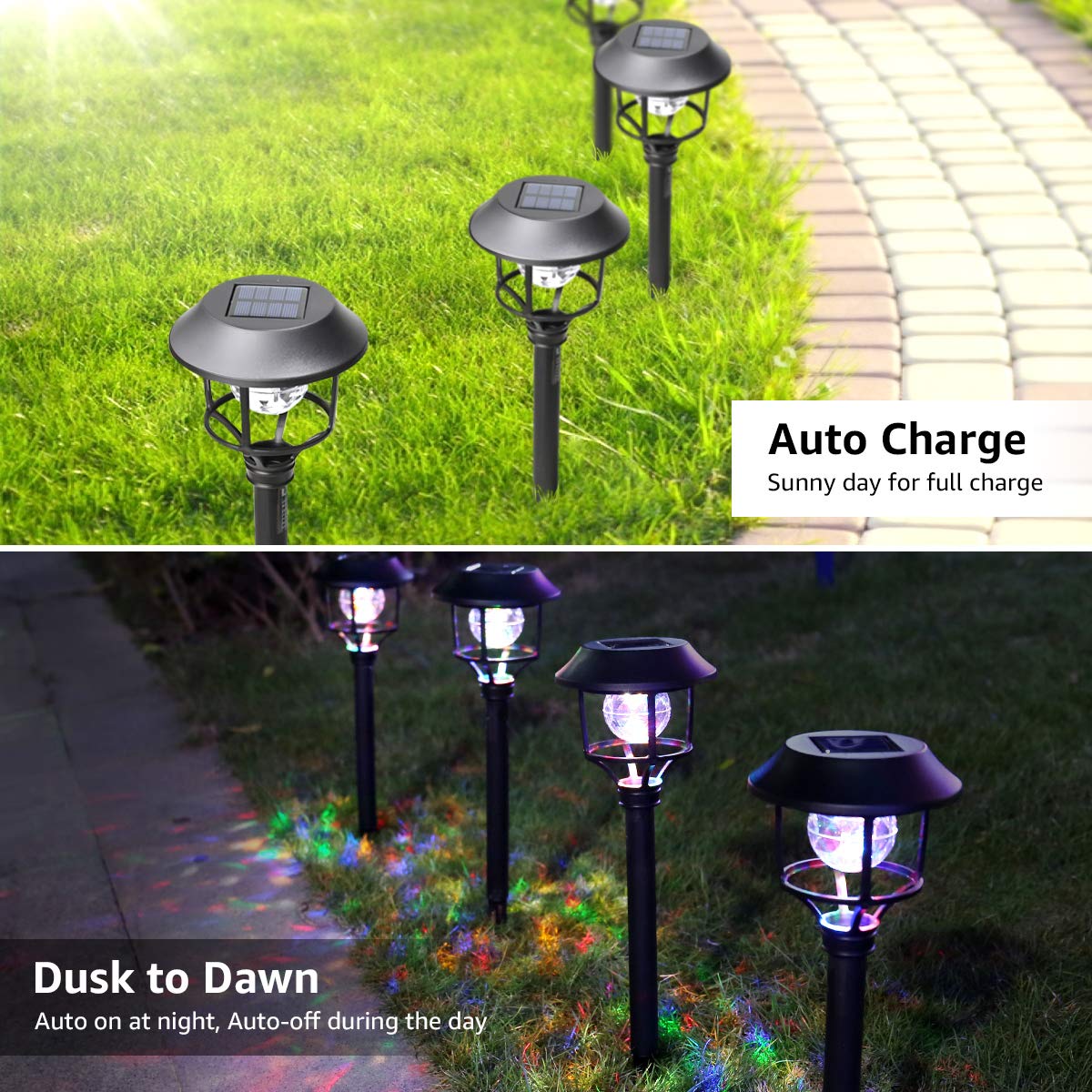 LE Solar Garden Lights, LED Pathway Lights Outdoor, Waterproof Solar Landscape Lights for Lawn, Patio, Yard, Garden, Walkway and More (6 Pack, Warm White)