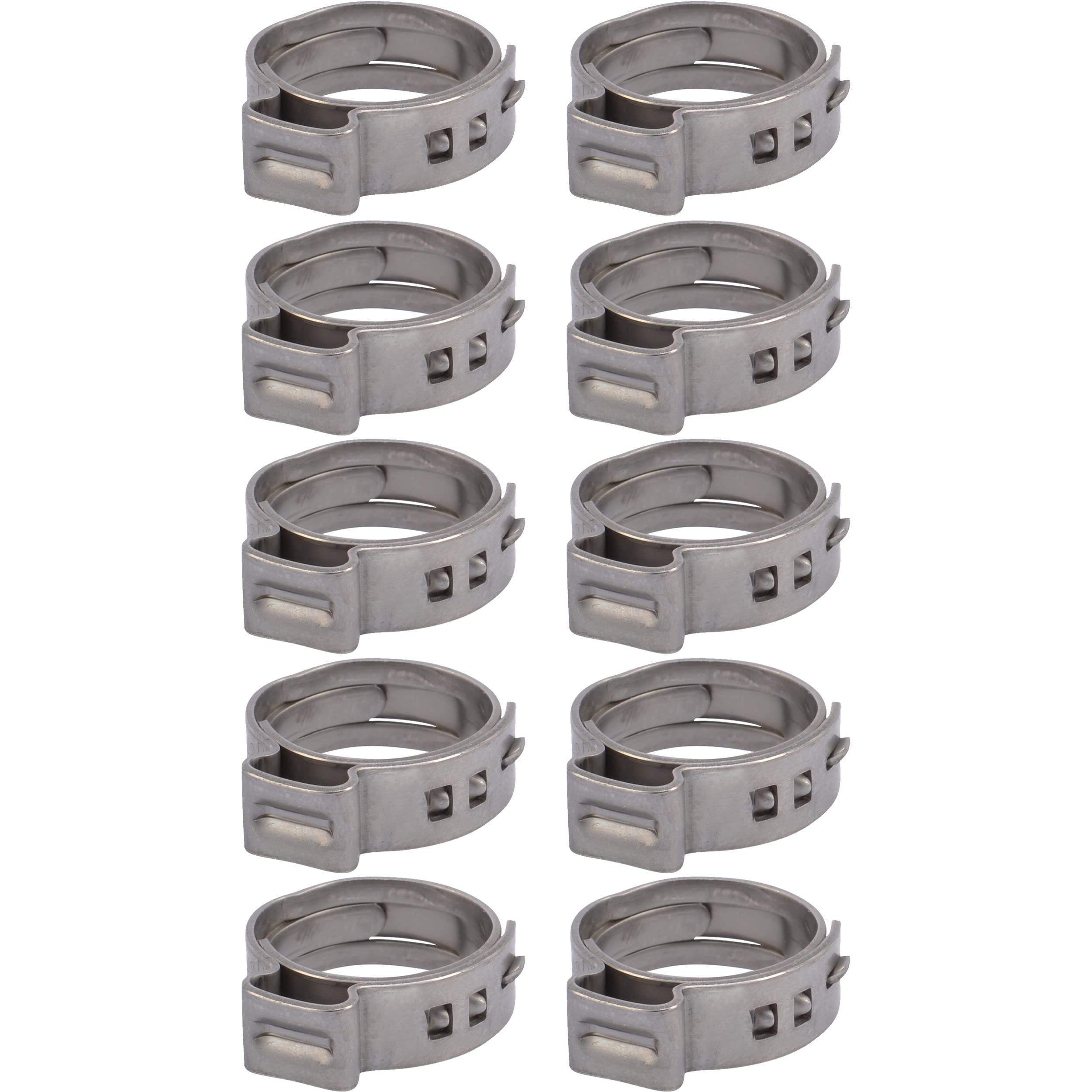 SharkBite 1/2 Inch Clamp Ring, Pack of 10, Stainless Steel Plumbing Fitting, PEX Pipe, PE-RT, UC953A