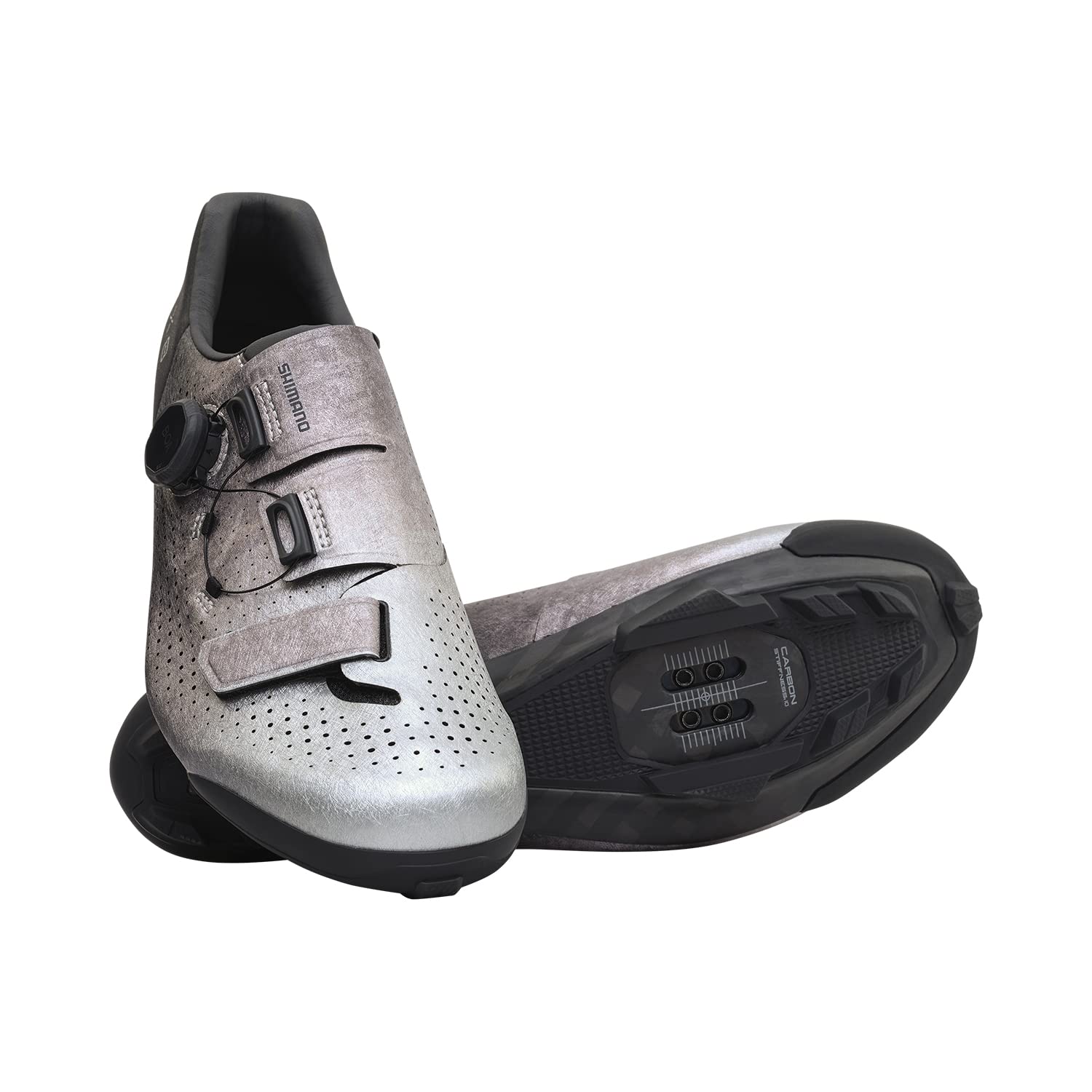 SHIMANO SH-RX801 Men’s Ultralight High Performance Gravel Racing Shoe, Silver, 8-8.5 Men (EU 42)