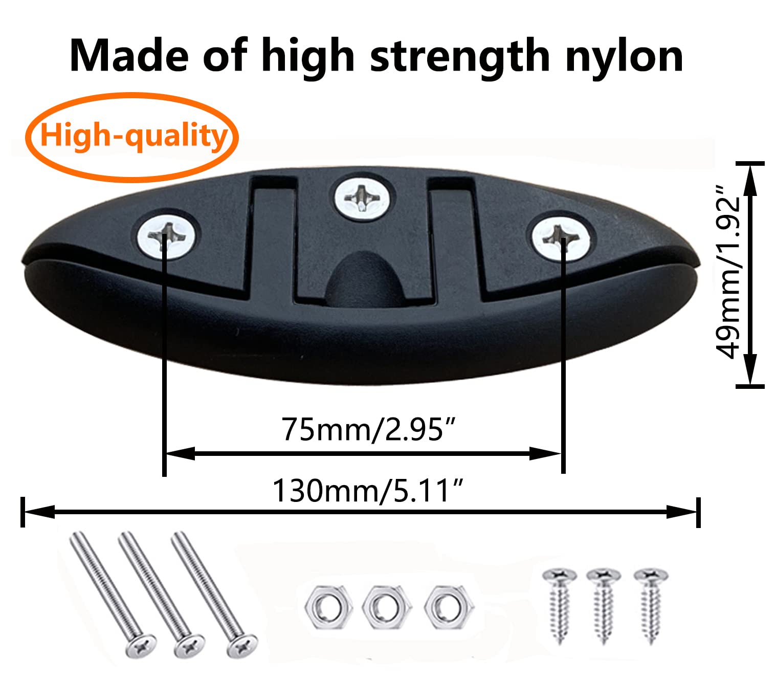 Lsahyong 2 Pack 5" Folding Flip Up Cleat Dock Deck Boat Marine Kayak Hardware Line Rope Mooring Cleat Accessories