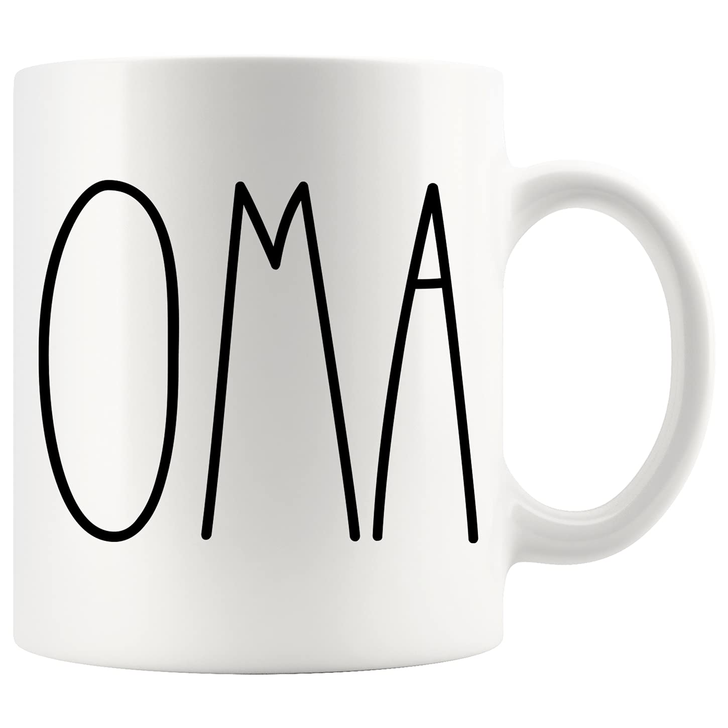 Moon9xx Oma Coffee Mug | Oma Rae Dunn Inspired | Rae Dunn Style | Birthday - Merry Christmas - Mother Day | Family Coffee Mug Birthday Present For The Best Oma Ever Coffee Cup 11oz,White